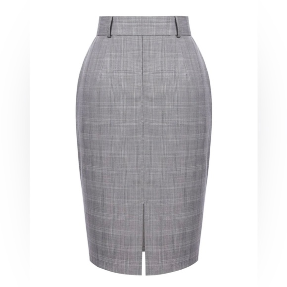 Retro Stage | Skirts | Retro Stage 96s Gray Plaid Belted Pencil Skirt ...